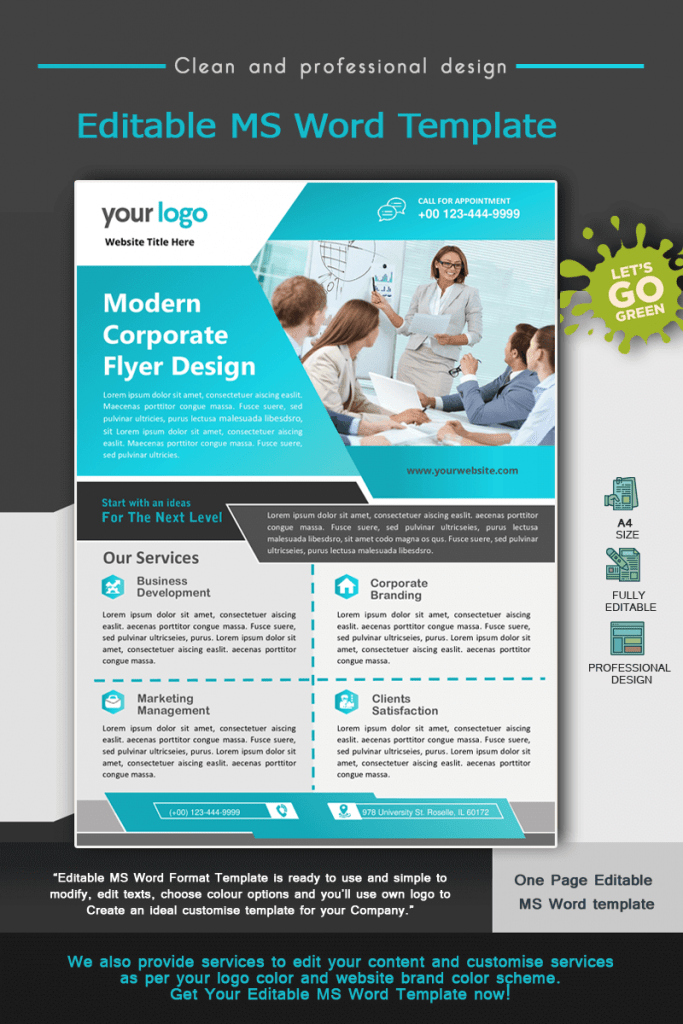 Modern Corporate MS Word Template» Download esay to edit templates