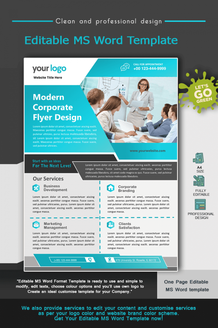 Modern Corporate MS Word Template» Download esay to edit templates